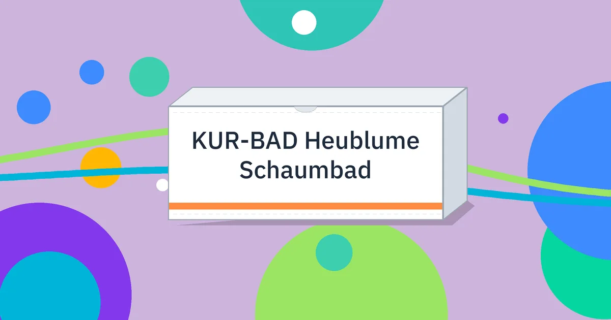 Symbolbild: Packung mit der Aufschrift KUR-BAD Heublume Schaumbad (PZN 14263329) – Verfügbarkeit und Bezug in Apotheken in Frankfurt am Main
