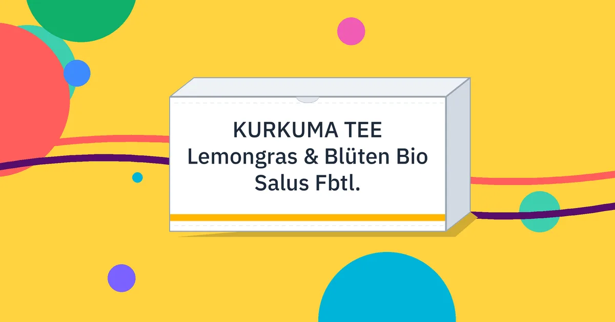 Symbolbild: Packung mit der Aufschrift KURKUMA TEE Lemongras & Blüten Bio Salus Fbtl. (PZN 17928930) – Verfügbarkeit und Bezug in Apotheken in Frankfurt am Main
