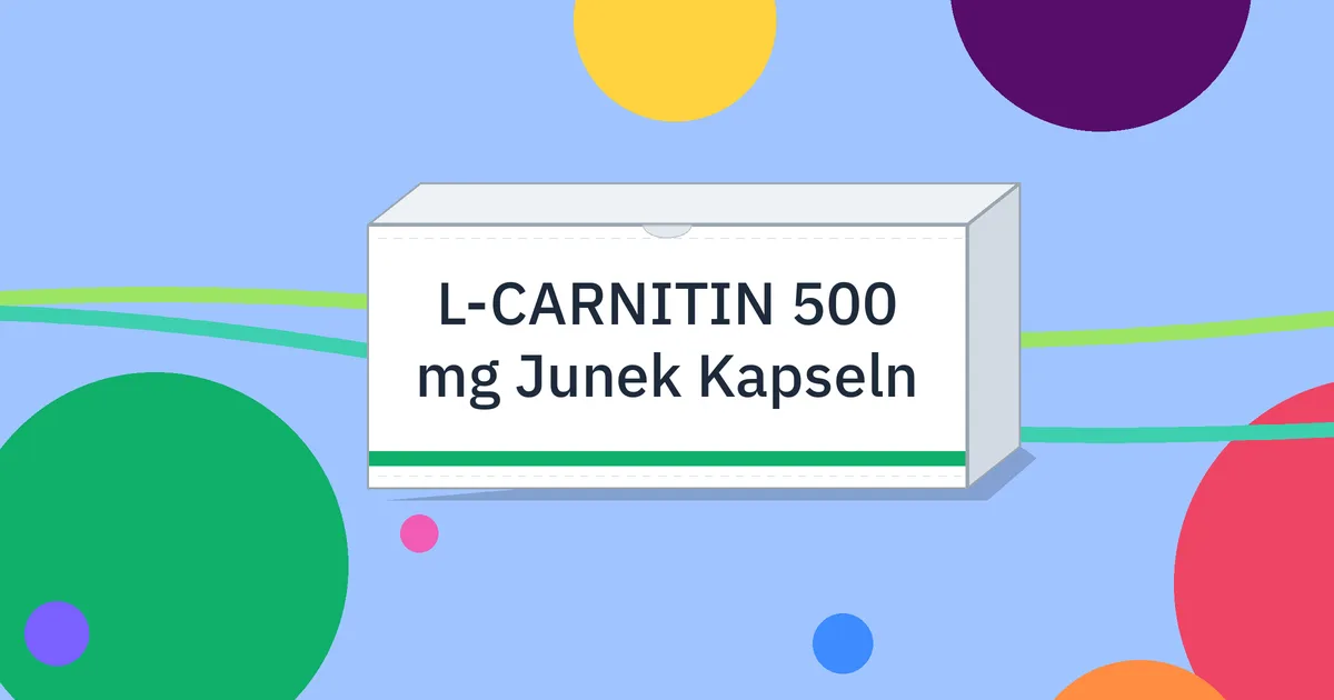 Symbolbild: Packung mit der Aufschrift L-CARNITIN 500 mg Junek Kapseln (PZN 01105008) – Verfügbarkeit und Bezug in Apotheken in Frankfurt am Main