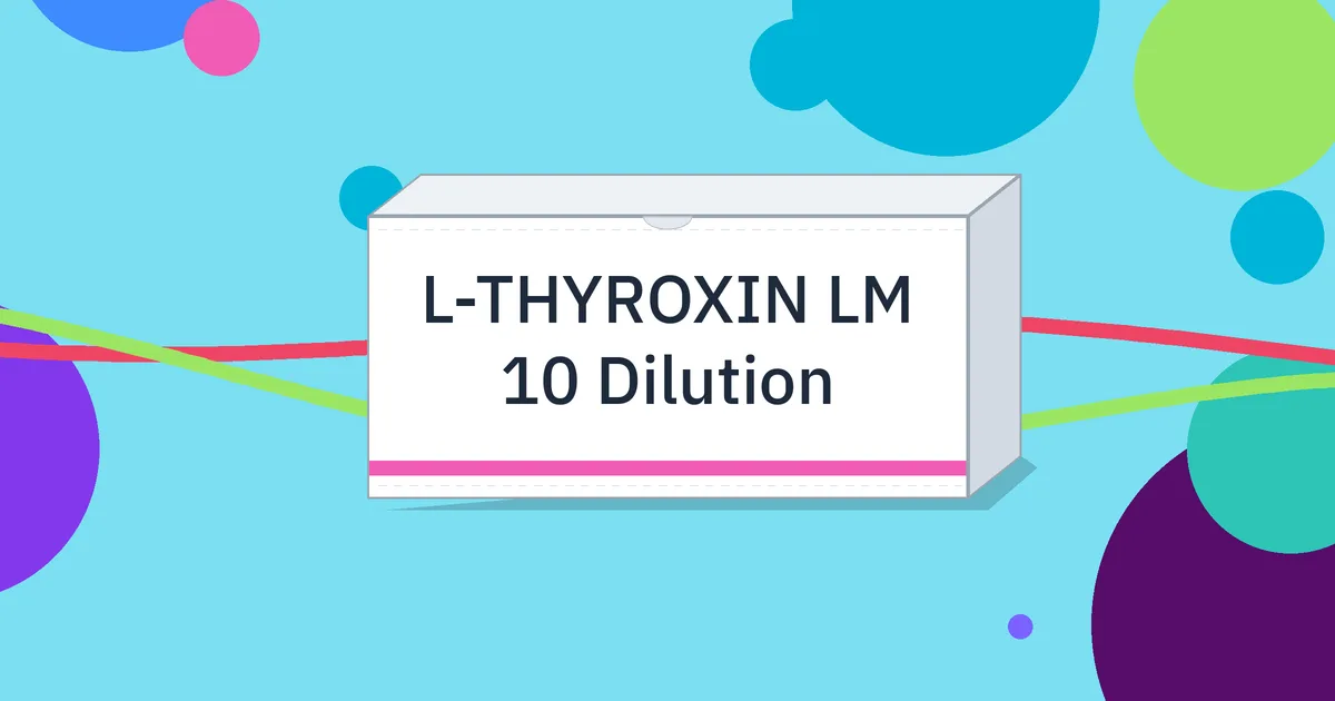Symbolbild: Packung mit der Aufschrift L-THYROXIN LM 10 Dilution (PZN 12928457) – Verfügbarkeit und Bezug in Apotheken in Frankfurt am Main