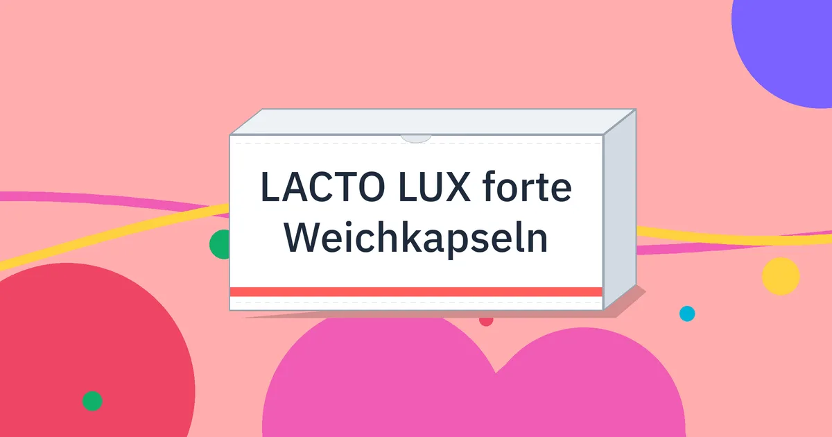 Symbolbild: Packung mit der Aufschrift LACTO LUX forte Weichkapseln (PZN 14361405) – Verfügbarkeit und Bezug in Apotheken in Frankfurt am Main