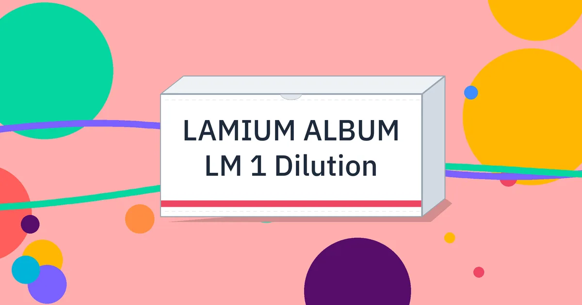 Symbolbild: Packung mit der Aufschrift LAMIUM ALBUM LM 1 Dilution (PZN 13521611) – Verfügbarkeit und Bezug in Apotheken in Frankfurt am Main