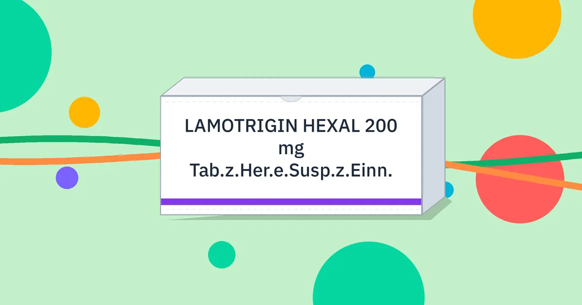 Symbolbild: Packung mit der Aufschrift LAMOTRIGIN HEXAL 200 mg Tab.z.Her.e.Susp.z.Einn. (PZN 03928257) – Verfügbarkeit und Bezug in Apotheken in Frankfurt am Main