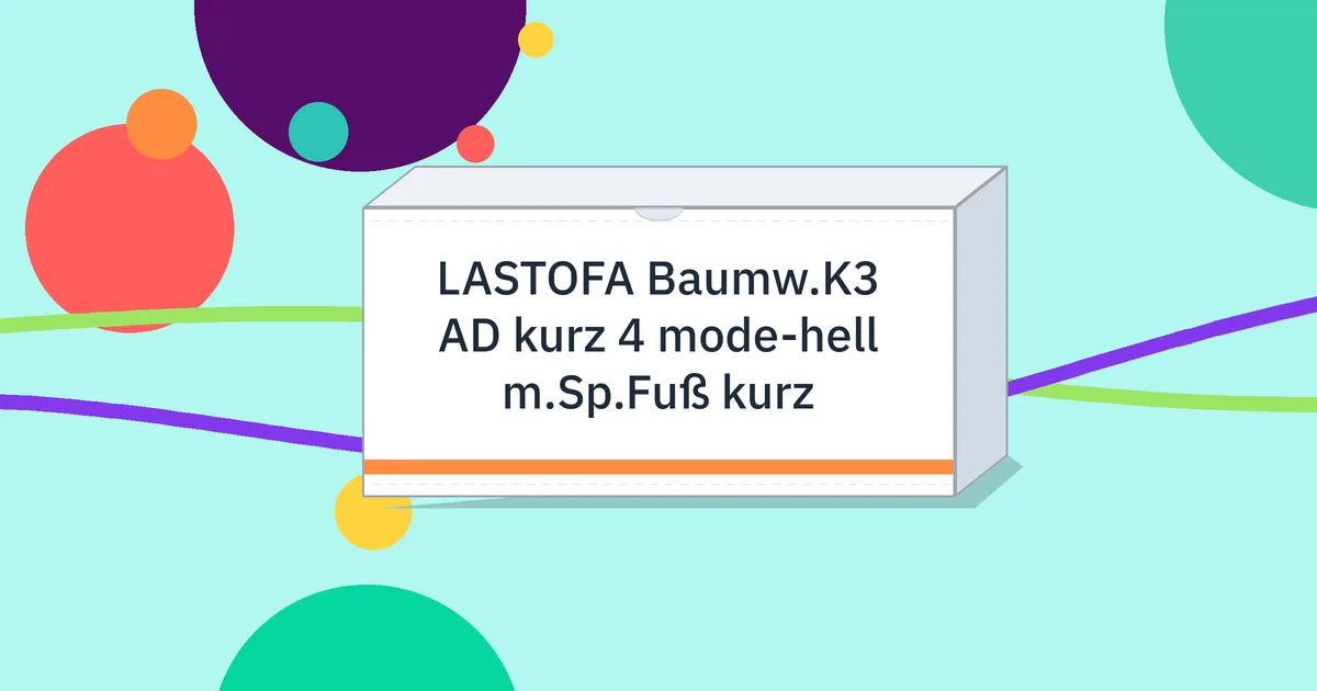 Symbolbild: Packung mit der Aufschrift LASTOFA Baumw.K3 AD kurz 4 mode-hell m.Sp.Fuß kurz (PZN 01953593) – Verfügbarkeit und Bezug in Apotheken in Frankfurt am Main