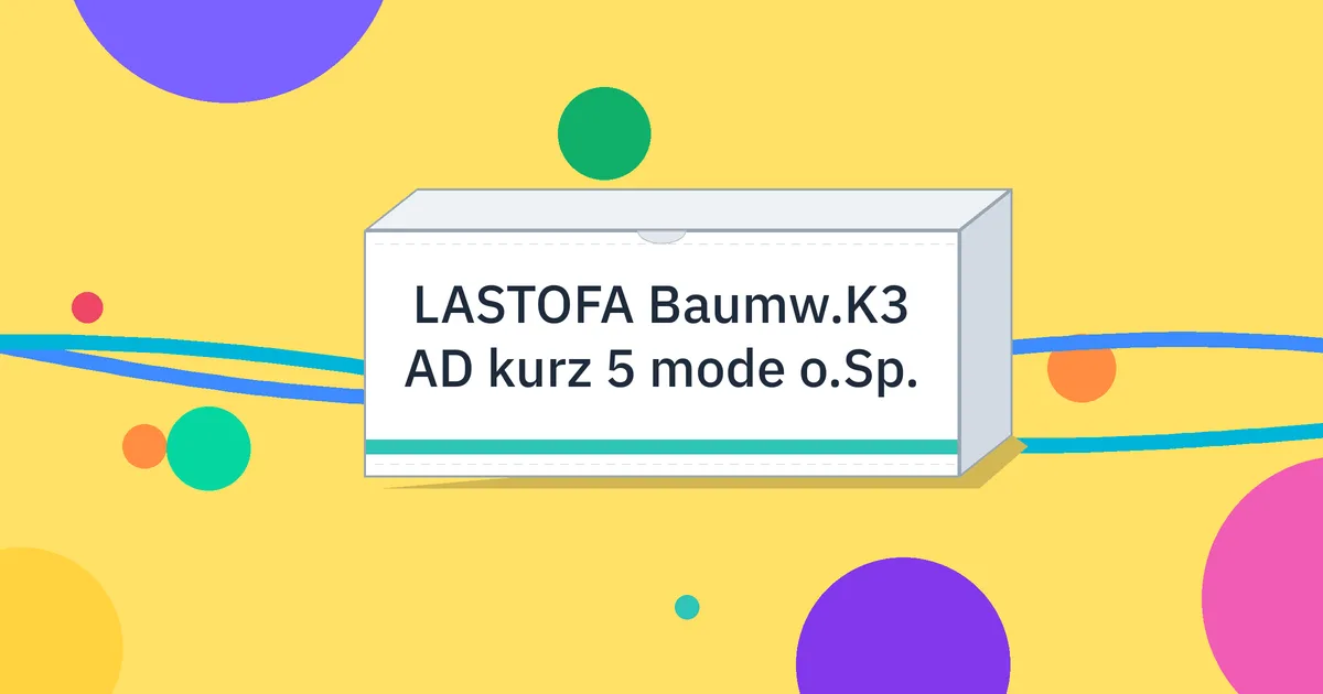 Symbolbild: Packung mit der Aufschrift LASTOFA Baumw.K3 AD kurz 5 mode o.Sp. (PZN 01953989) – Verfügbarkeit und Bezug in Apotheken in Frankfurt am Main