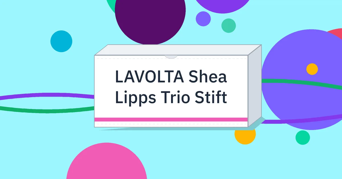 Symbolbild: Packung mit der Aufschrift LAVOLTA Shea Lipps Trio Stift (PZN 14333372) – Verfügbarkeit und Bezug in Apotheken in Frankfurt am Main