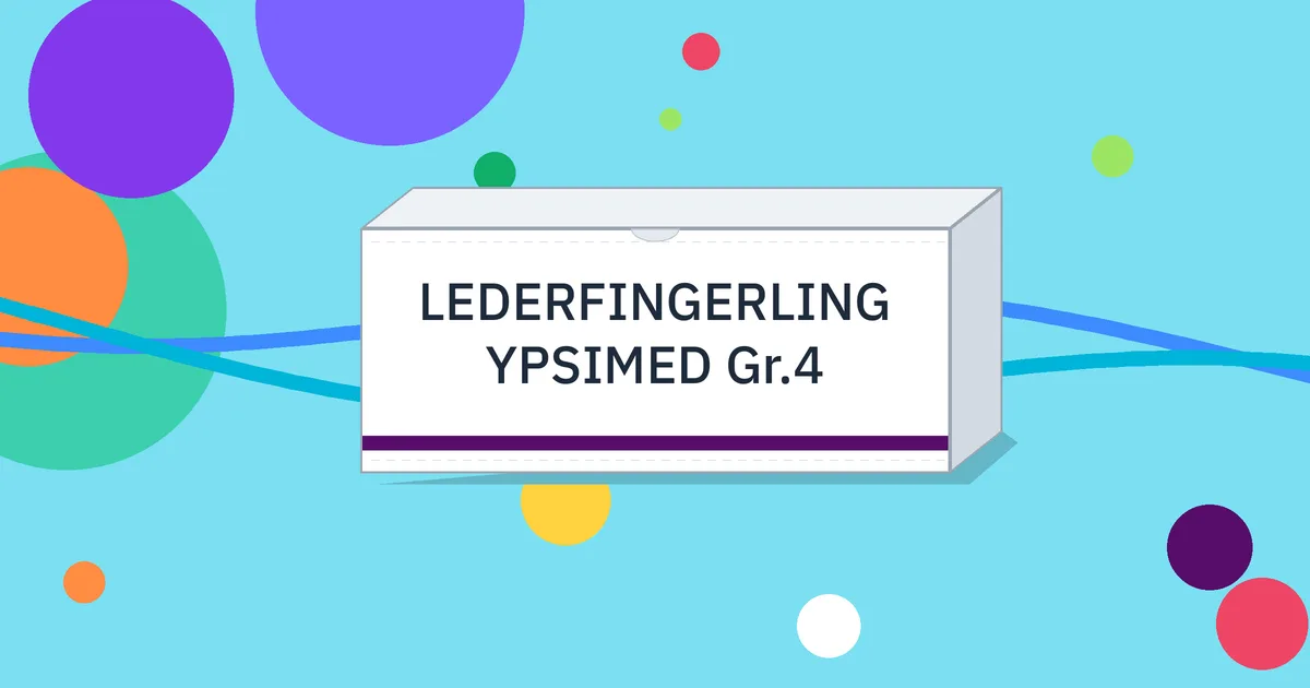 Symbolbild: Packung mit der Aufschrift LEDERFINGERLING YPSIMED Gr.4 (PZN 03879926) – Verfügbarkeit und Bezug in Apotheken in Frankfurt am Main
