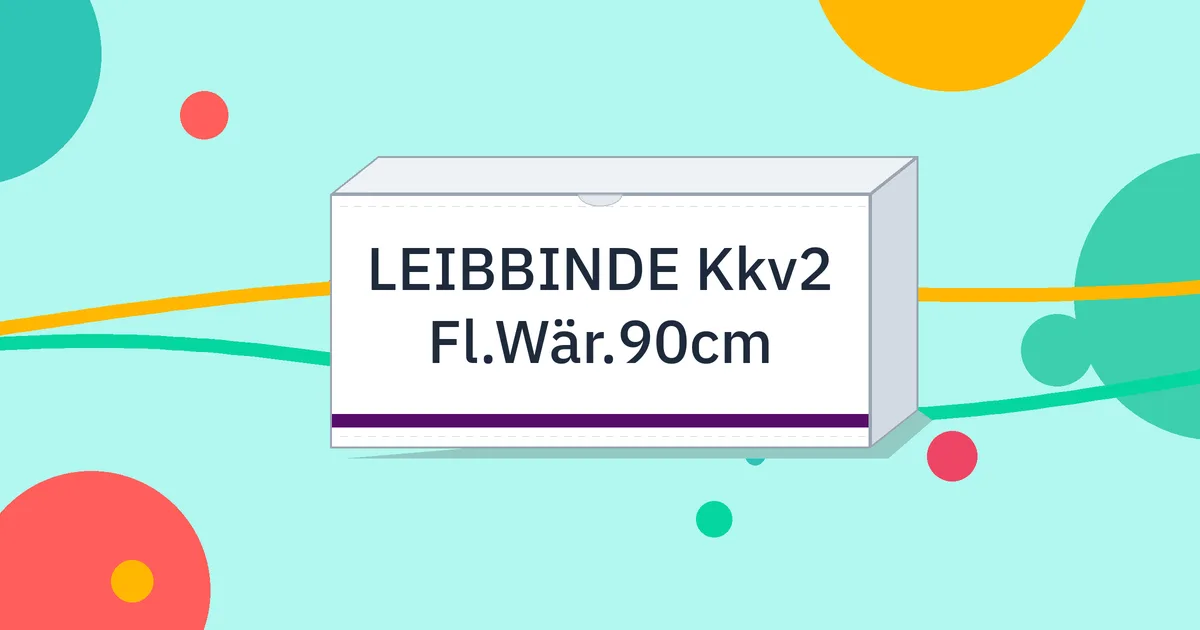 Symbolbild: Packung mit der Aufschrift LEIBBINDE Kkv2 Fl.Wär.90cm (PZN 01731757) – Verfügbarkeit und Bezug in Apotheken in Frankfurt am Main