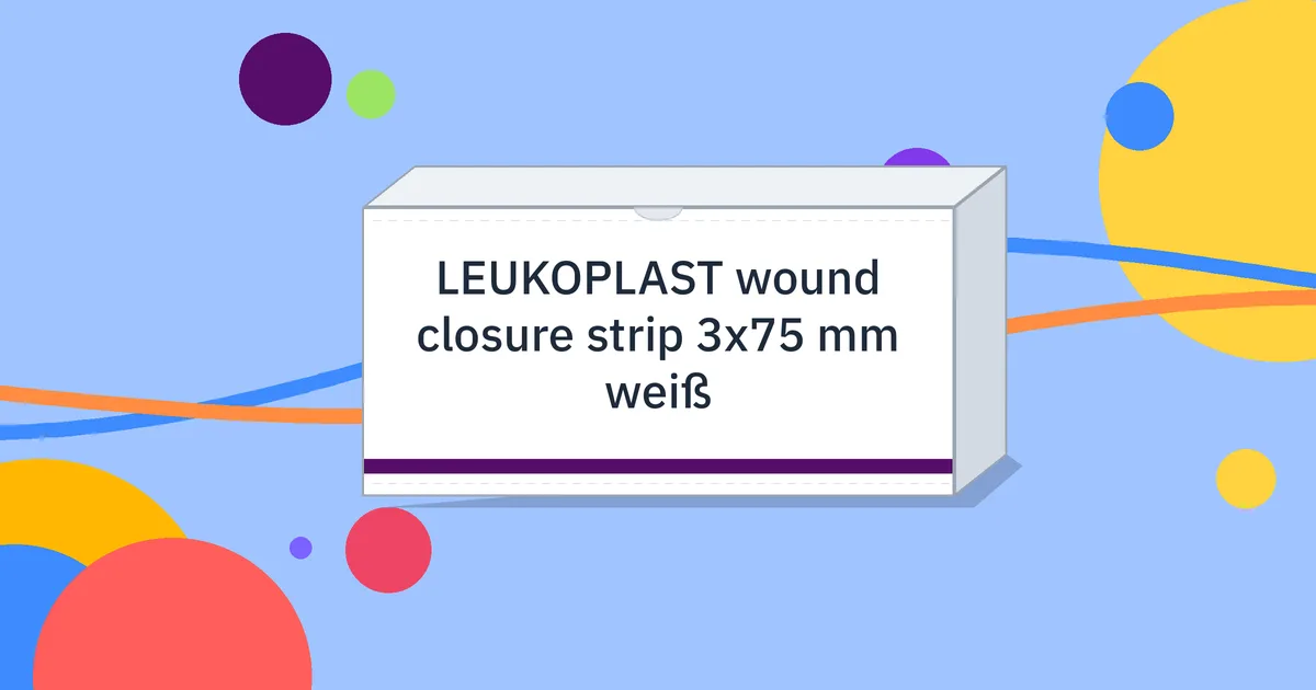 Symbolbild: Packung mit der Aufschrift LEUKOPLAST wound closure strip 3x75 mm weiß (PZN 17875725) – Verfügbarkeit und Bezug in Apotheken in Frankfurt am Main