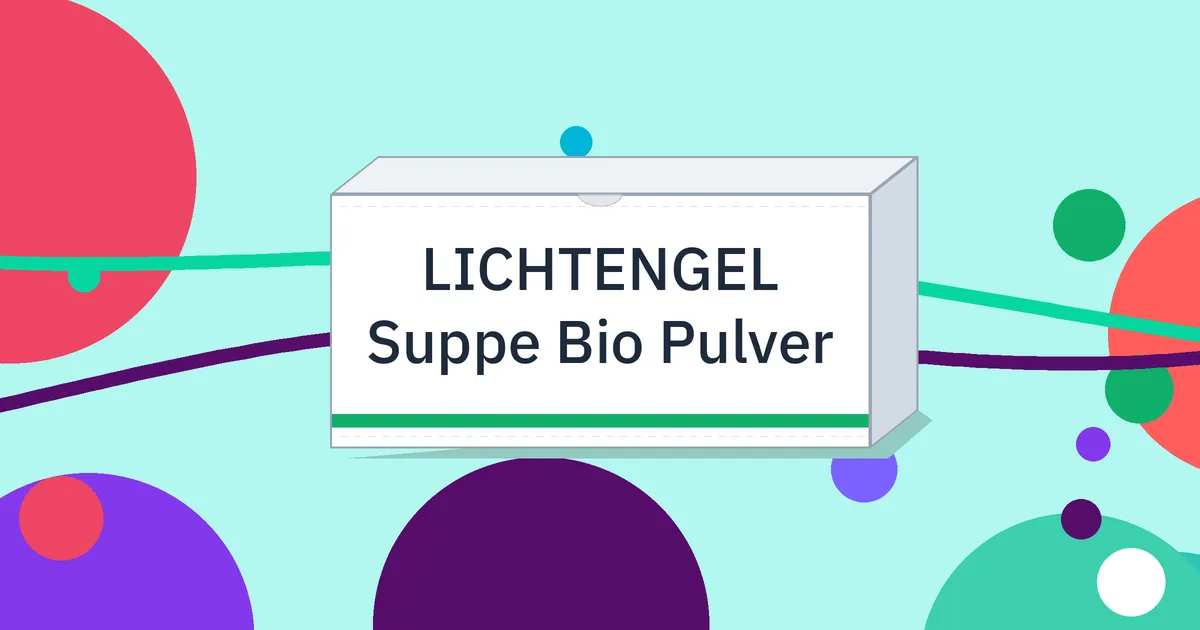 Symbolbild: Packung mit der Aufschrift LICHTENGEL Suppe Bio Pulver (PZN 17895403) – Verfügbarkeit und Bezug in Apotheken in Frankfurt am Main