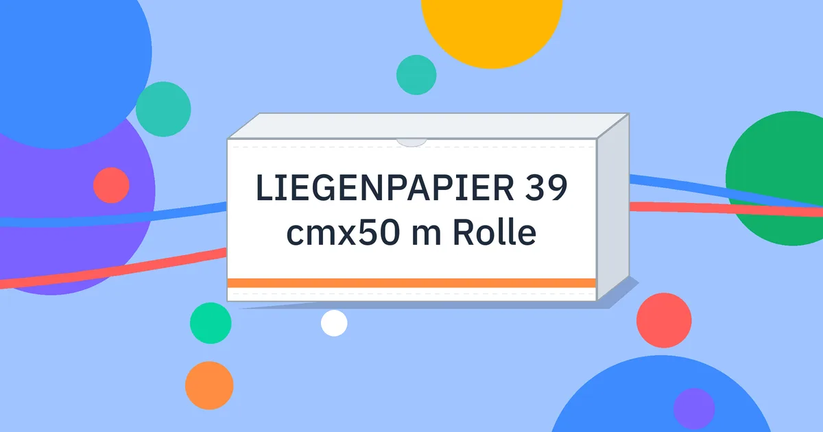 Symbolbild: Packung mit der Aufschrift LIEGENPAPIER 39 cmx50 m Rolle (PZN 03041821) – Verfügbarkeit und Bezug in Apotheken in Frankfurt am Main