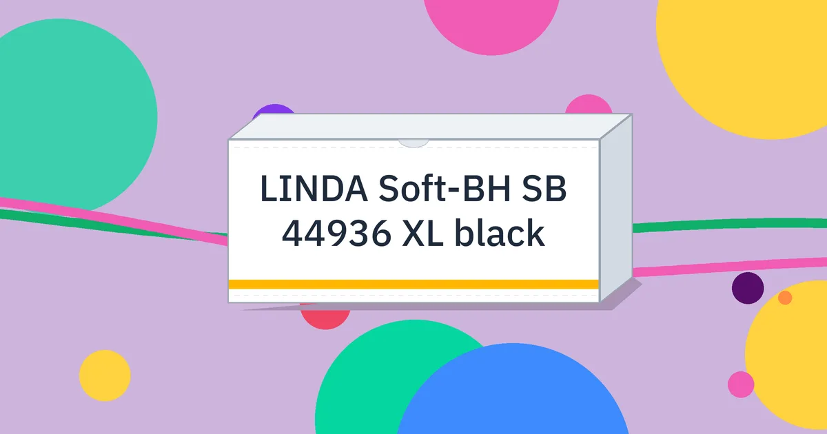 Symbolbild: Packung mit der Aufschrift LINDA Soft-BH SB 44936 XL black (PZN 19182357) – Verfügbarkeit und Bezug in Apotheken in Frankfurt am Main
