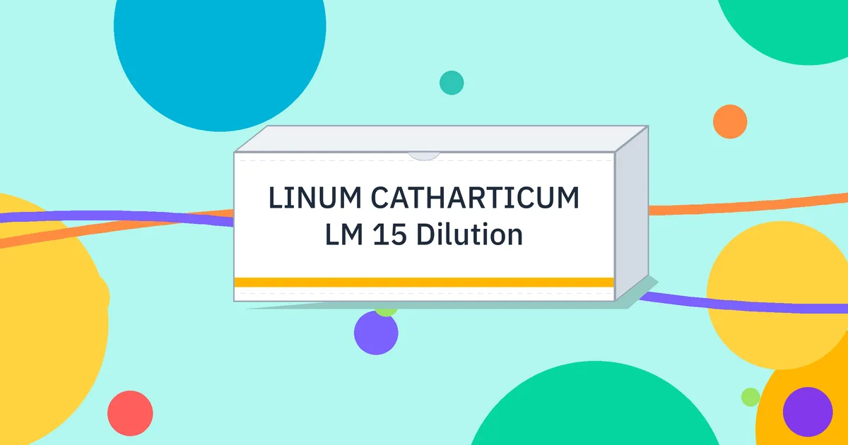 Symbolbild: Packung mit der Aufschrift LINUM CATHARTICUM LM 15 Dilution (PZN 13530159) – Verfügbarkeit und Bezug in Apotheken in Frankfurt am Main