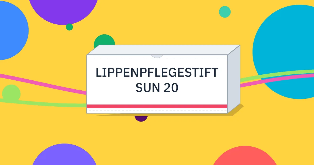 Symbolbild: Packung mit der Aufschrift LIPPENPFLEGESTIFT SUN 20 (PZN 16204124) – Verfügbarkeit und Bezug in Apotheken in Frankfurt am Main