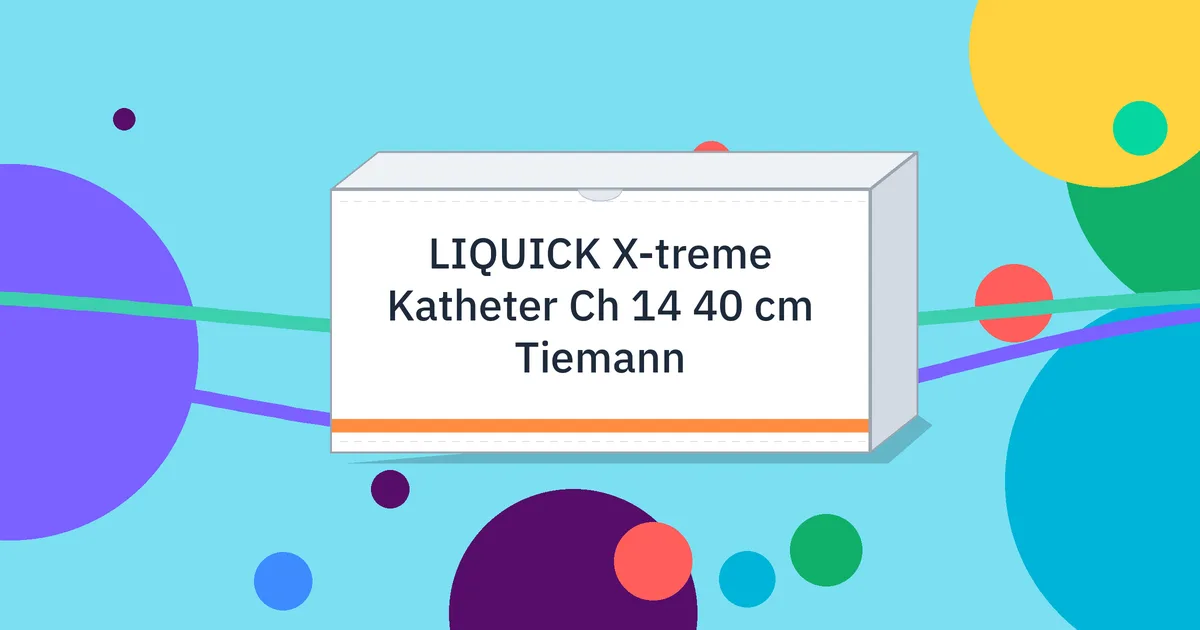 Symbolbild: Packung mit der Aufschrift LIQUICK X-treme Katheter Ch 14 40 cm Tiemann (PZN 12391282) – Verfügbarkeit und Bezug in Apotheken in Frankfurt am Main