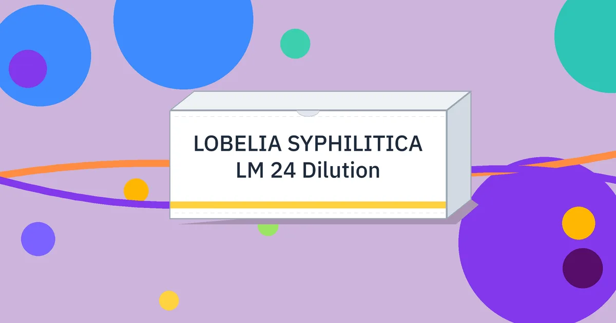 Symbolbild: Packung mit der Aufschrift LOBELIA SYPHILITICA LM 24 Dilution (PZN 13534915) – Verfügbarkeit und Bezug in Apotheken in Frankfurt am Main