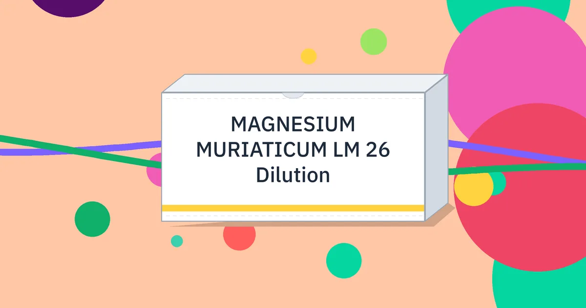 Symbolbild: Packung mit der Aufschrift MAGNESIUM MURIATICUM LM 26 Dilution (PZN 12938987) – Verfügbarkeit und Bezug in Apotheken in Frankfurt am Main