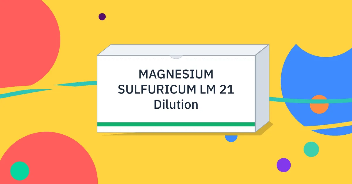 Symbolbild: Packung mit der Aufschrift MAGNESIUM SULFURICUM LM 21 Dilution (PZN 12940168) – Verfügbarkeit und Bezug in Apotheken in Frankfurt am Main