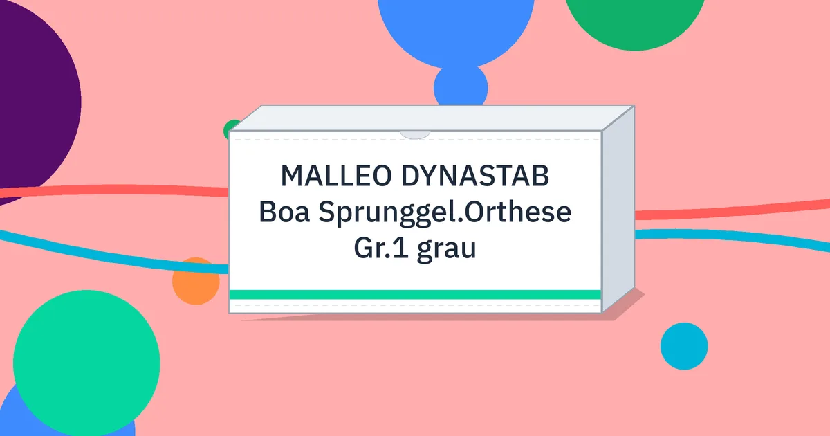 Symbolbild: Packung mit der Aufschrift MALLEO DYNASTAB Boa Sprunggel.Orthese Gr.1 grau (PZN 10928045) – Verfügbarkeit und Bezug in Apotheken in Frankfurt am Main