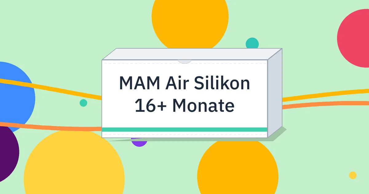 Symbolbild: Packung mit der Aufschrift MAM Air Silikon 16+ Monate (PZN 14276384) – Verfügbarkeit und Bezug in Apotheken in Frankfurt am Main