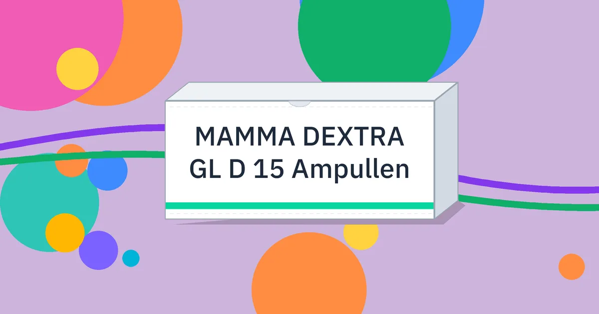 Symbolbild: Packung mit der Aufschrift MAMMA DEXTRA GL D 15 Ampullen (PZN 02883268) – Verfügbarkeit und Bezug in Apotheken in Frankfurt am Main