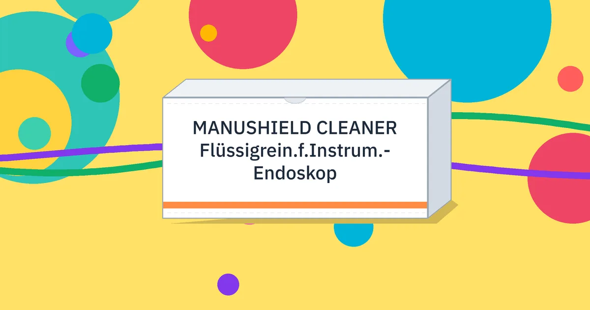 Symbolbild: Packung mit der Aufschrift MANUSHIELD CLEANER Flüssigrein.f.Instrum.-Endoskop (PZN 18413464) – Verfügbarkeit und Bezug in Apotheken in Frankfurt am Main