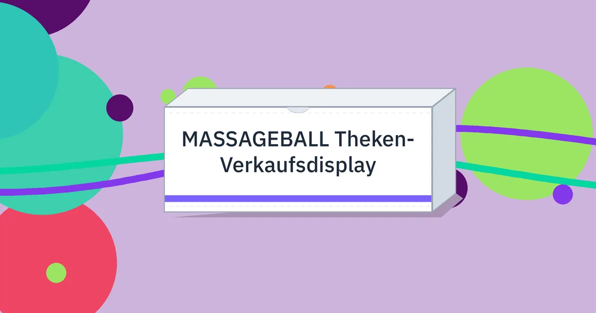 Symbolbild: Packung mit der Aufschrift MASSAGEBALL Theken-Verkaufsdisplay (PZN 19539813) – Verfügbarkeit und Bezug in Apotheken in Frankfurt am Main