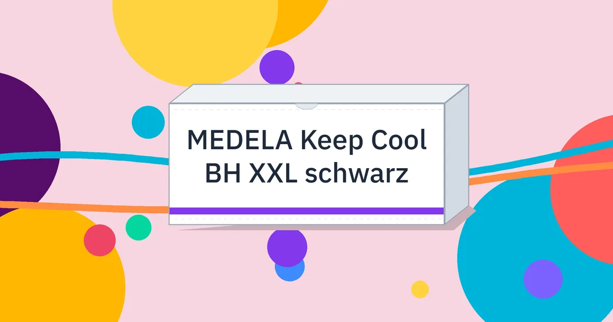 Symbolbild: Packung mit der Aufschrift MEDELA Keep Cool BH XXL schwarz (PZN 18834220) – Verfügbarkeit und Bezug in Apotheken in Frankfurt am Main