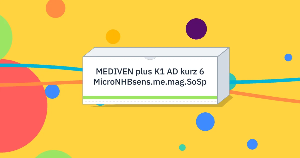 Symbolbild: Packung mit der Aufschrift MEDIVEN plus K1 AD kurz 6 MicroNHBsens.me.mag.SoSp (PZN 15907013) – Verfügbarkeit und Bezug in Apotheken in Frankfurt am Main