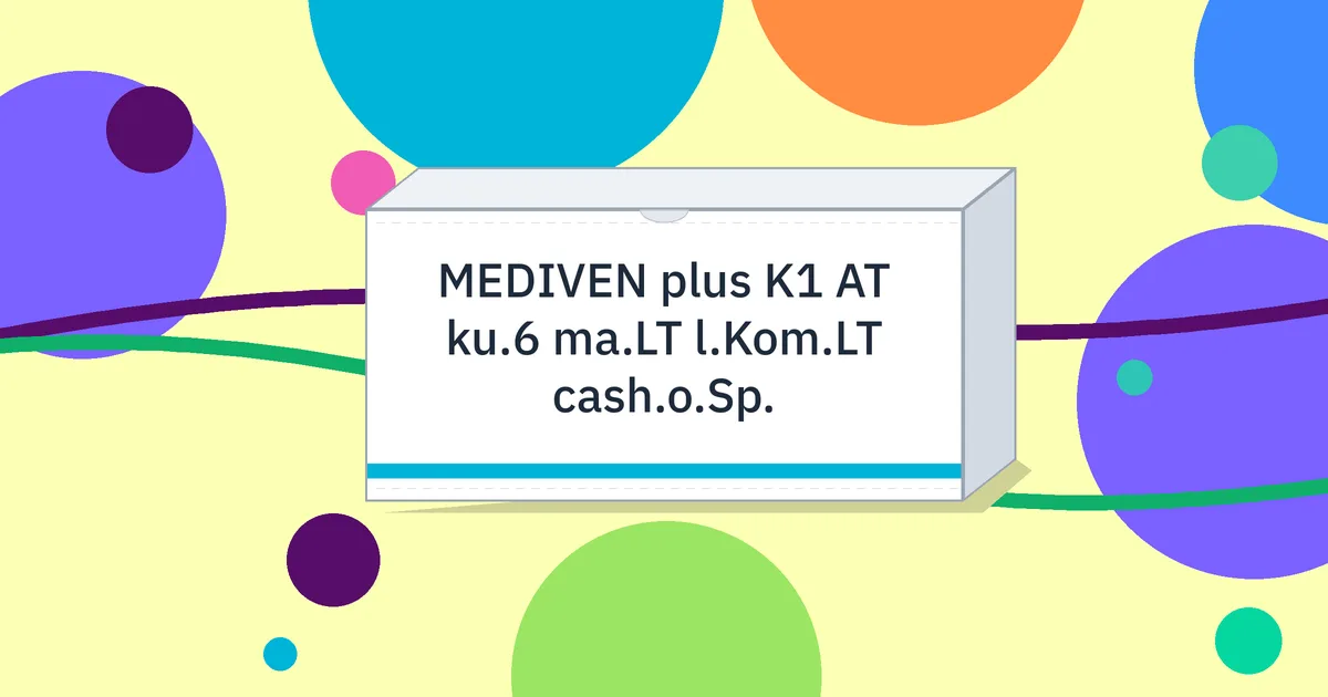 Symbolbild: Packung mit der Aufschrift MEDIVEN plus K1 AT ku.6 ma.LT l.Kom.LT cash.o.Sp. (PZN 15071690) – Verfügbarkeit und Bezug in Apotheken in Frankfurt am Main
