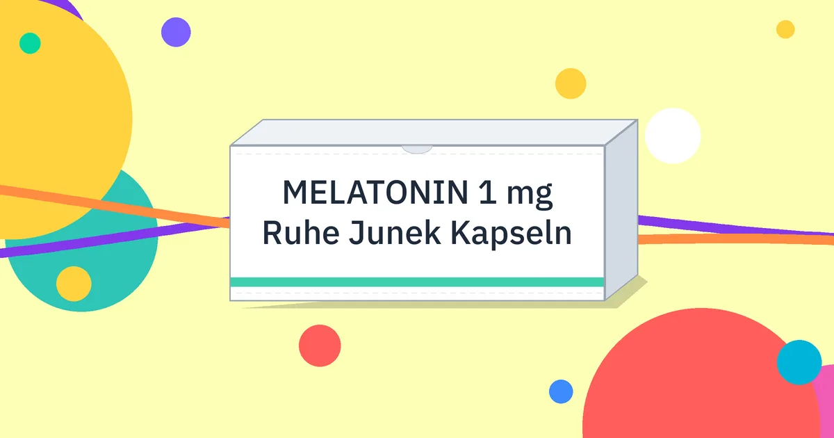 Symbolbild: Packung mit der Aufschrift MELATONIN 1 mg Ruhe Junek Kapseln (PZN 17900110) – Verfügbarkeit und Bezug in Apotheken in Frankfurt am Main