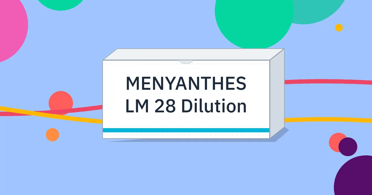 Symbolbild: Packung mit der Aufschrift MENYANTHES LM 28 Dilution (PZN 13605325) – Verfügbarkeit und Bezug in Apotheken in Frankfurt am Main