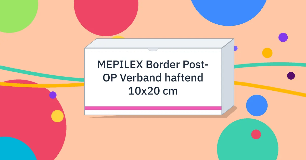 Symbolbild: Packung mit der Aufschrift MEPILEX Border Post-OP Verband haftend 10x20 cm (PZN 14139322) – Verfügbarkeit und Bezug in Apotheken in Frankfurt am Main
