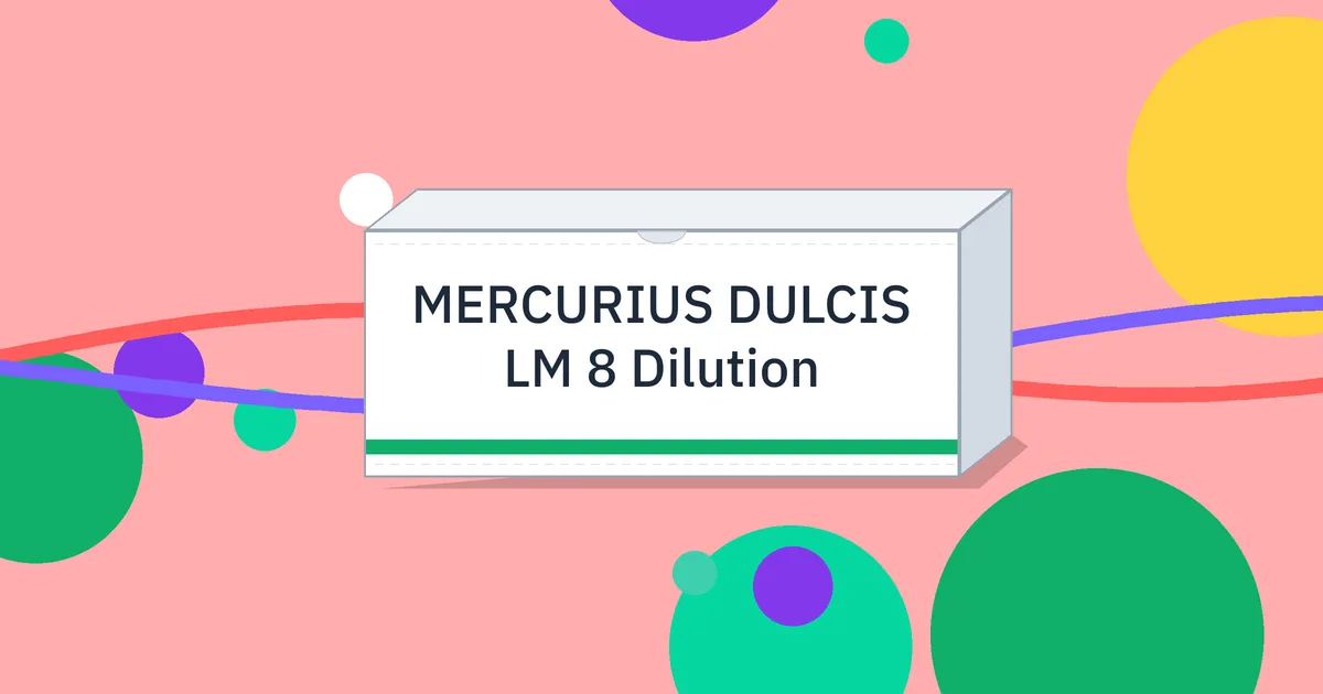 Symbolbild: Packung mit der Aufschrift MERCURIUS DULCIS LM 8 Dilution (PZN 12951290) – Verfügbarkeit und Bezug in Apotheken in Frankfurt am Main