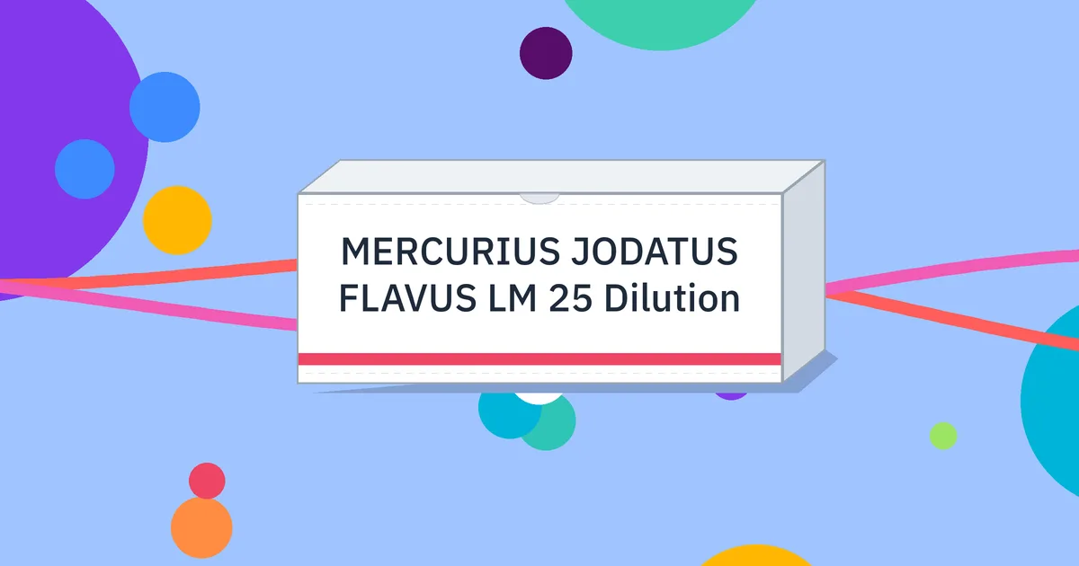 Symbolbild: Packung mit der Aufschrift MERCURIUS JODATUS FLAVUS LM 25 Dilution (PZN 12951953) – Verfügbarkeit und Bezug in Apotheken in Frankfurt am Main