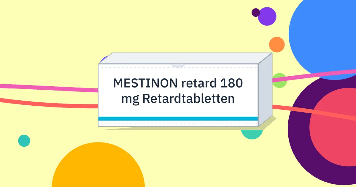 Symbolbild: Packung mit der Aufschrift MESTINON retard 180 mg Retardtabletten (PZN 09327518) – Verfügbarkeit und Bezug in Apotheken in Frankfurt am Main