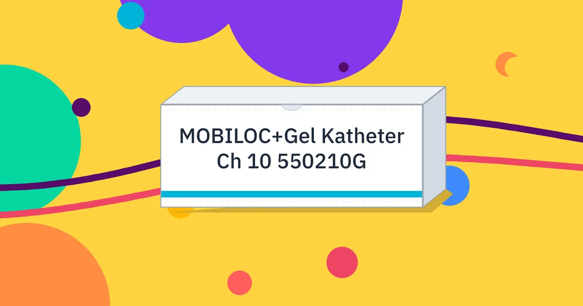 Symbolbild: Packung mit der Aufschrift MOBILOC+Gel Katheter Ch 10 550210G (PZN 00665805) – Verfügbarkeit und Bezug in Apotheken in Frankfurt am Main
