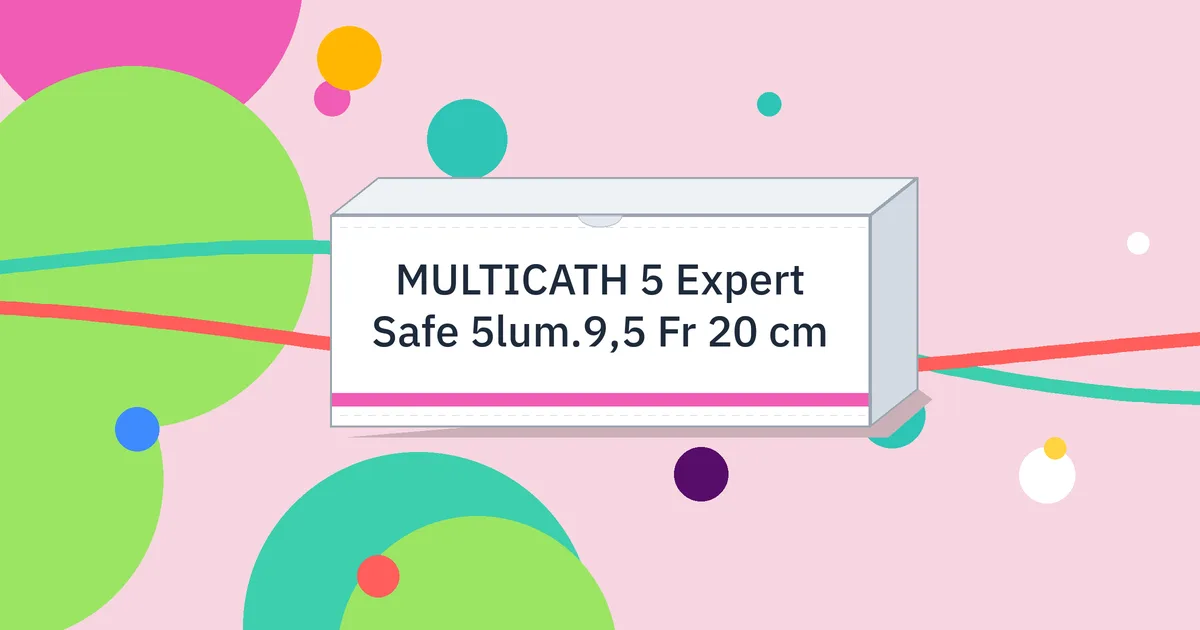 Symbolbild: Packung mit der Aufschrift MULTICATH 5 Expert Safe 5lum.9,5 Fr 20 cm (PZN 10304238) – Verfügbarkeit und Bezug in Apotheken in Frankfurt am Main