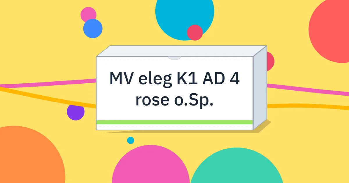 Symbolbild: Packung mit der Aufschrift MV eleg K1 AD 4 rose o.Sp. (PZN 14685562) – Verfügbarkeit und Bezug in Apotheken in Frankfurt am Main