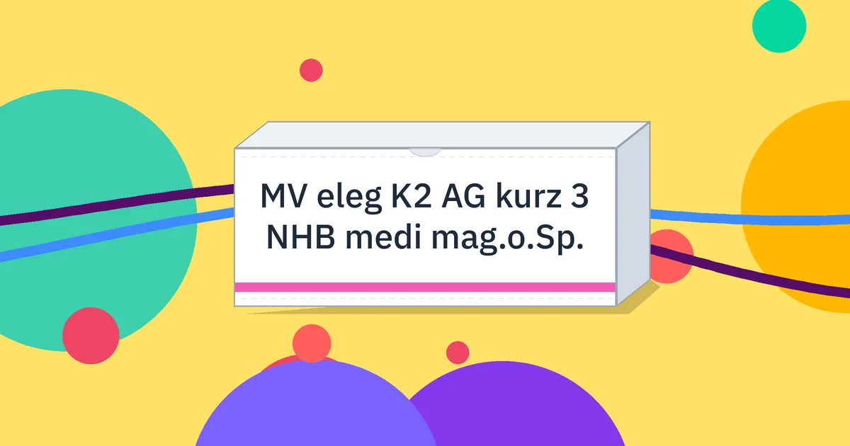 Symbolbild: Packung mit der Aufschrift MV eleg K2 AG kurz 3 NHB medi mag.o.Sp. (PZN 15716253) – Verfügbarkeit und Bezug in Apotheken in Frankfurt am Main
