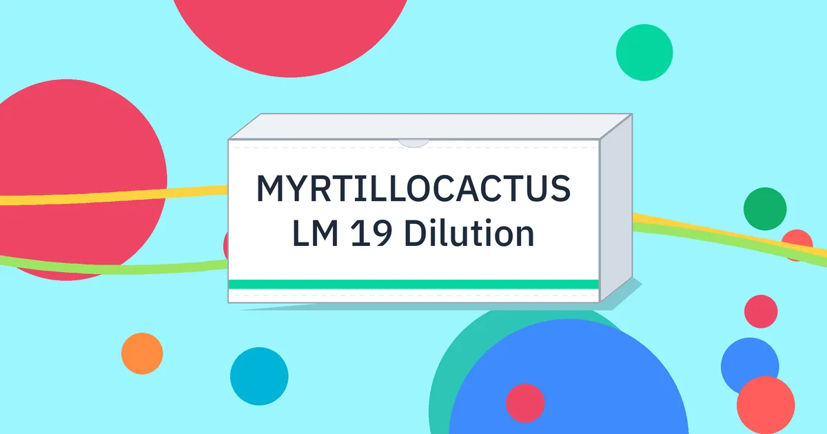 Symbolbild: Packung mit der Aufschrift MYRTILLOCACTUS LM 19 Dilution (PZN 13613135) – Verfügbarkeit und Bezug in Apotheken in Frankfurt am Main