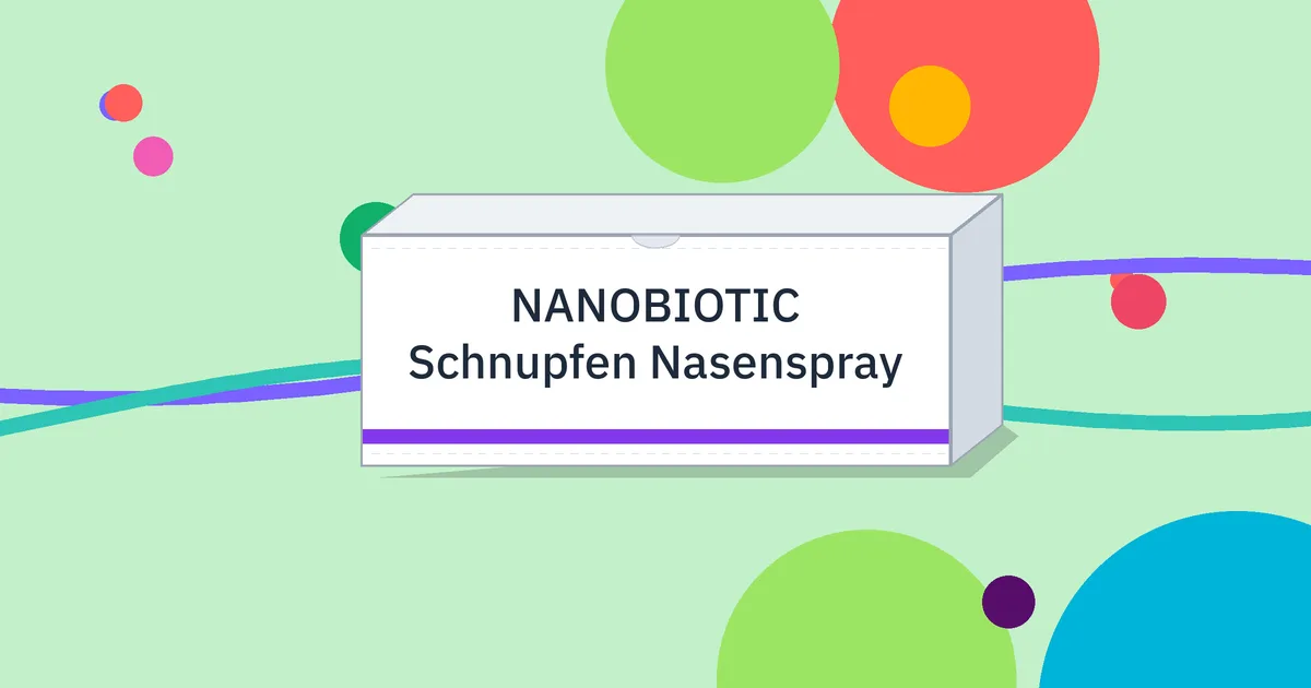 Symbolbild: Packung mit der Aufschrift NANOBIOTIC Schnupfen Nasenspray (PZN 18295556) – Verfügbarkeit und Bezug in Apotheken in Frankfurt am Main