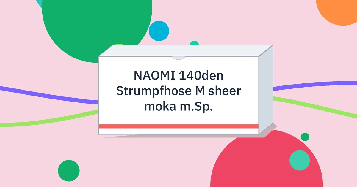 Symbolbild: Packung mit der Aufschrift NAOMI 140den Strumpfhose M sheer moka m.Sp. (PZN 16177829) – Verfügbarkeit und Bezug in Apotheken in Frankfurt am Main
