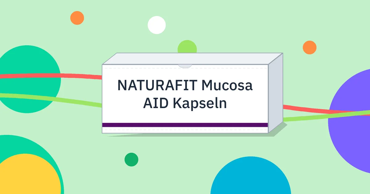 Symbolbild: Packung mit der Aufschrift NATURAFIT Mucosa AID Kapseln (PZN 16864323) – Verfügbarkeit und Bezug in Apotheken in Frankfurt am Main