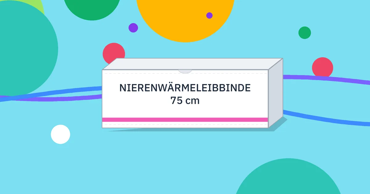 Symbolbild: Packung mit der Aufschrift NIERENWÄRMELEIBBINDE 75 cm (PZN 01731622) – Verfügbarkeit und Bezug in Apotheken in Frankfurt am Main
