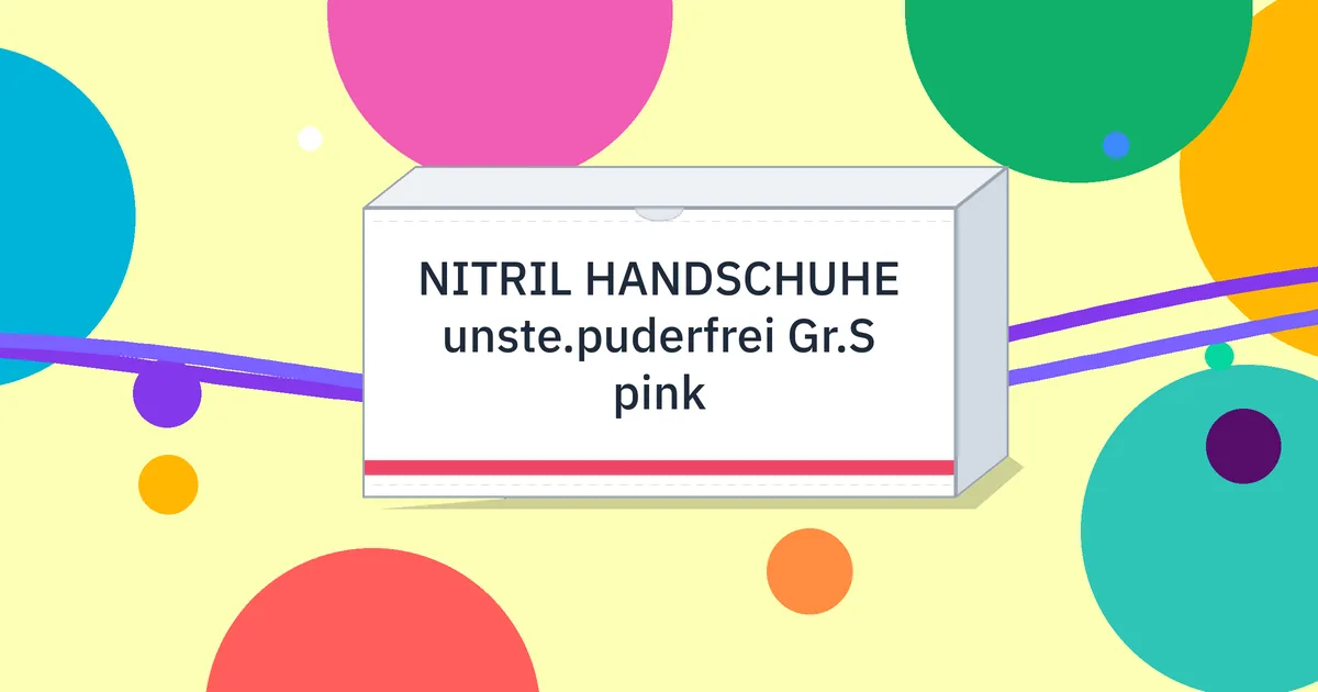 Symbolbild: Packung mit der Aufschrift NITRIL HANDSCHUHE unste.puderfrei Gr.S pink (PZN 10188648) – Verfügbarkeit und Bezug in Apotheken in Frankfurt am Main