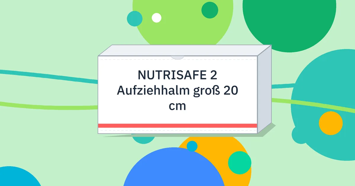Symbolbild: Packung mit der Aufschrift NUTRISAFE 2 Aufziehhalm groß 20 cm (PZN 06846761) – Verfügbarkeit und Bezug in Apotheken in Frankfurt am Main