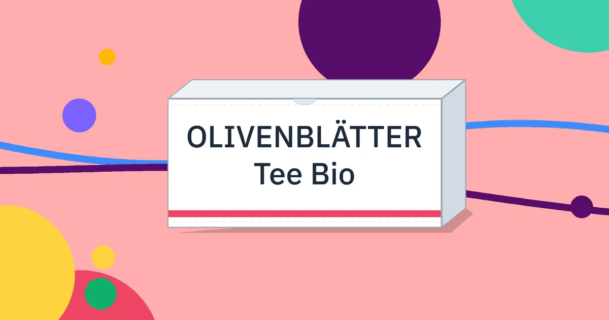 Symbolbild: Packung mit der Aufschrift OLIVENBLÄTTER Tee Bio (PZN 12357842) – Verfügbarkeit und Bezug in Apotheken in Frankfurt am Main