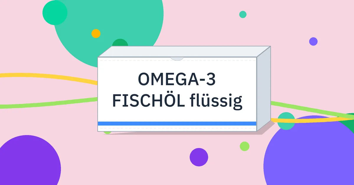 Symbolbild: Packung mit der Aufschrift OMEGA-3 FISCHÖL flüssig (PZN 20894643) – Verfügbarkeit und Bezug in Apotheken in Frankfurt am Main