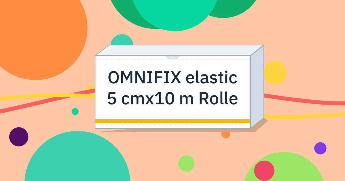 Symbolbild: Packung mit der Aufschrift OMNIFIX elastic 5 cmx10 m Rolle (PZN 00255579) – Verfügbarkeit und Bezug in Apotheken in Frankfurt am Main